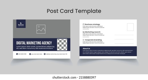 Digital Marketing Post Card Design Template Stock Vector (Royalty Free ...