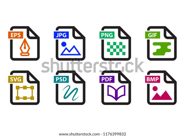 conjunto de iconos de formato de archivo multimedia digital