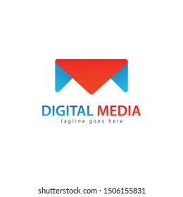Digital Media Logo Design Icon Design Stock Vector (Royalty Free ...