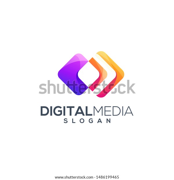 Digital Media Logo Design Vector Abstract Stock Vector (Royalty Free ...