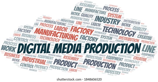 Digital Media Production Word Cloud Create Stock Vector (Royalty Free ...
