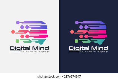 Digital Mind Logo Design Abstract Tech Stock Vector (Royalty Free ...
