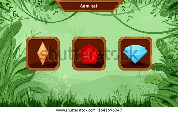 Digital Mobile Game Element Assets Gem Stock Vector (Royalty Free ...