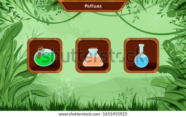 Digital Mobile Game Element Assets Potion Stock Vector (Royalty Free ...