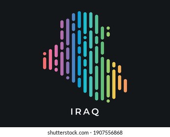 Digital Modern Colorful Rounded Lines Iraq Stock Vector (Royalty Free ...