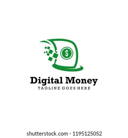 Digital Money Logo Design Stock Vector (Royalty Free) 1195125052