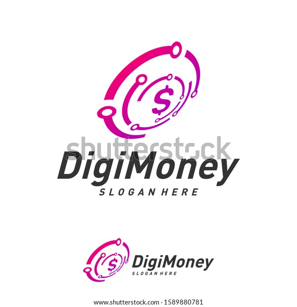 Digital money logo design concept vector, Simple Money Technology logo ...