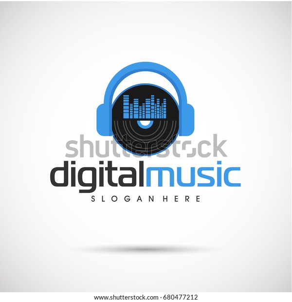 Digital Music Logo Template Vector Illustration Stock Vector (Royalty ...