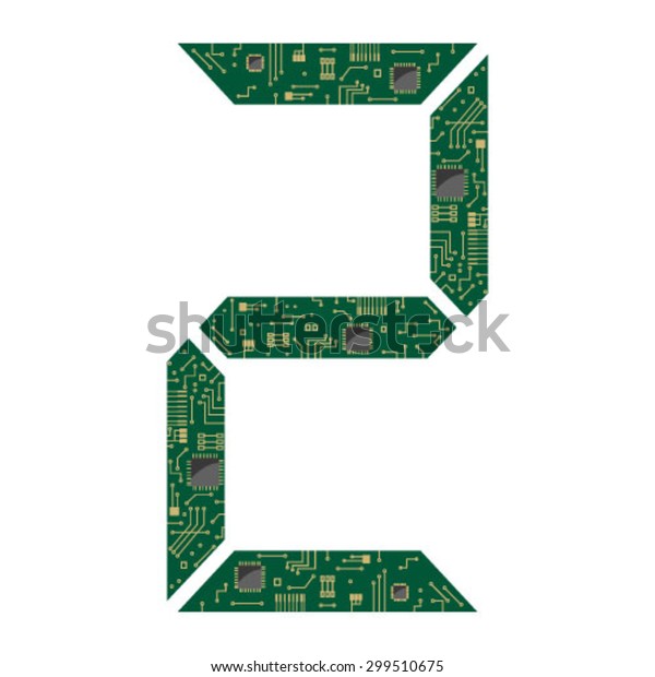 Digital Number 2 Icon Sign Symbol Stock Vector (Royalty Free) 299510675 ...