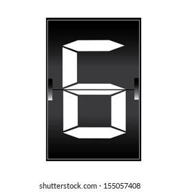 Digital Number 6 On Mechanical Timetable Stock Vector (Royalty Free ...