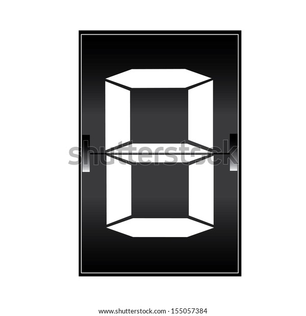 Digital Number 8 On Mechanical Timetable Stock Vector (Royalty Free ...