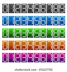 Vektor Stok Digital Number Display Digits Counter Numbers (Tanpa ...