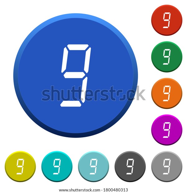 Digital Number Nine Seven Segment Type Stock Vector (Royalty Free ...