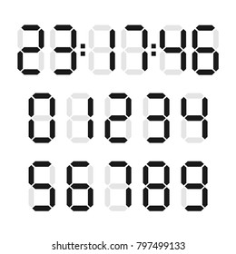 Digital Numbers 0 9 On White: เวกเตอร์สต็อก (ปลอดค่าลิขสิทธิ์ ...