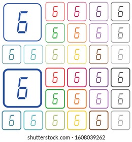 Digital Number Six Seven Segment Type Stock Vector (Royalty Free ...