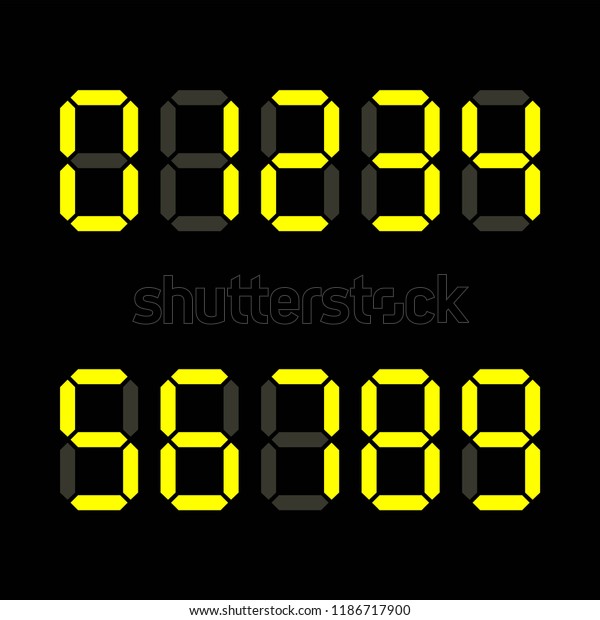 Digital Number Zero Ten Led Display Stock Vector (Royalty Free ...