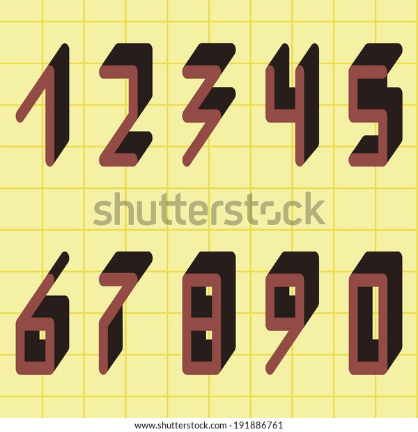 Digital Numbers 0 9 Vector Set Stock Vector (Royalty Free) 191886761 ...