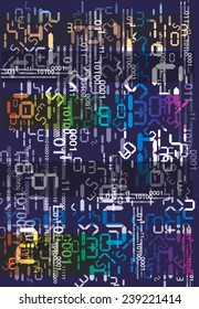 Digital Numbers Background Abstract Background Colorful Stock Vector ...