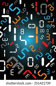 Digital Numbers Background Colorful Background Digital Stock Vector ...