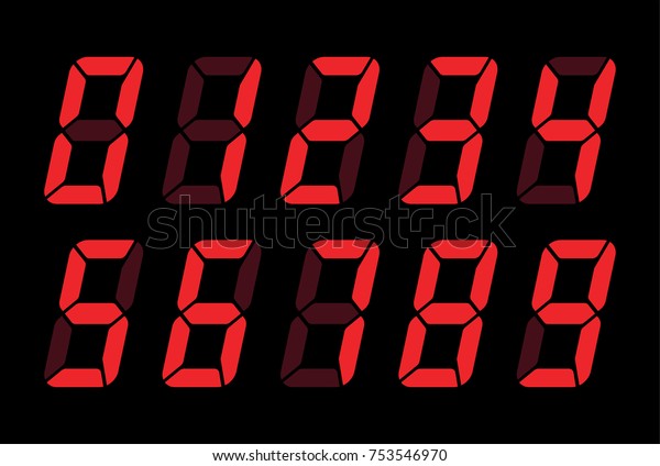Digital Numbers Lcd Electronic Screen Vector Stock Vector (Royalty Free ...