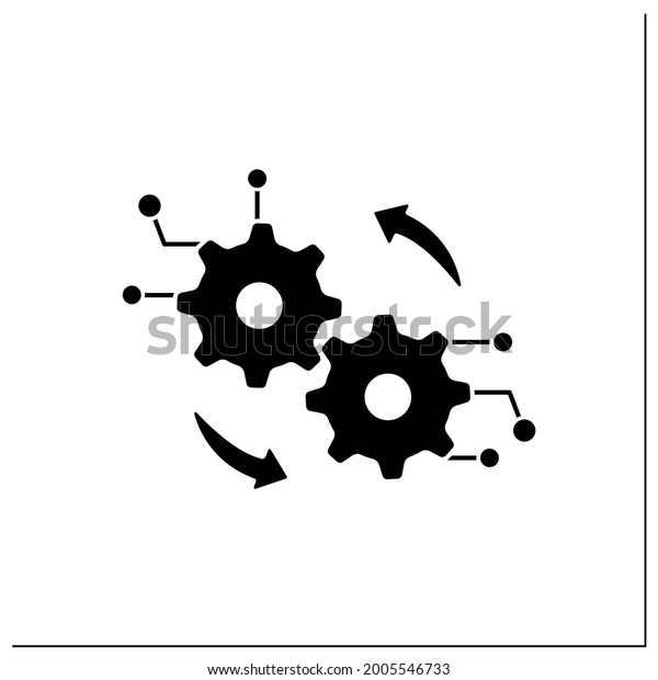 Digital Operation Glyph Icontransformation Centerdigitalization Modern ...