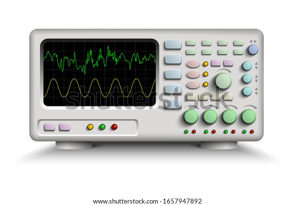 Vektor Stok Digital Oscilloscope Vector Illustration Isolated On (Tanpa ...