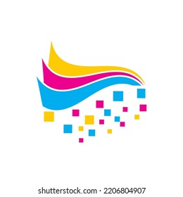 Digital Paper Printing Logo Design Stock Vector (Royalty Free ...