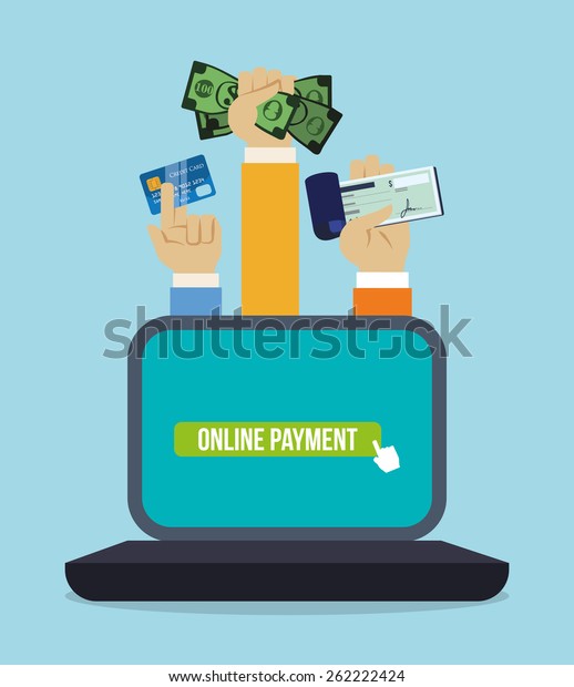 Digital Payment Design Over Blue Background Stock Vector (Royalty Free ...