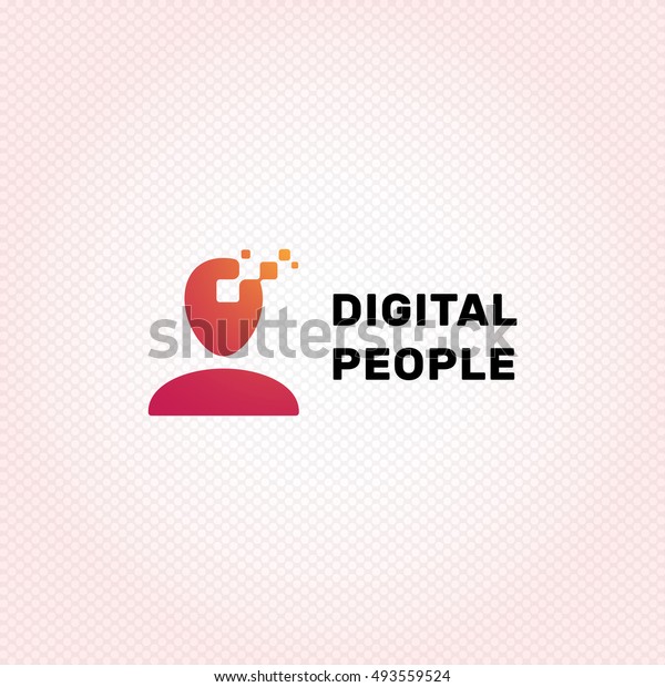 Digital People Logo Design Template Vector Stock Vector (Royalty Free ...