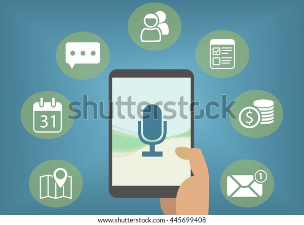 Digital Personal Assistant Concept Speech Recognition Stock Vector ...