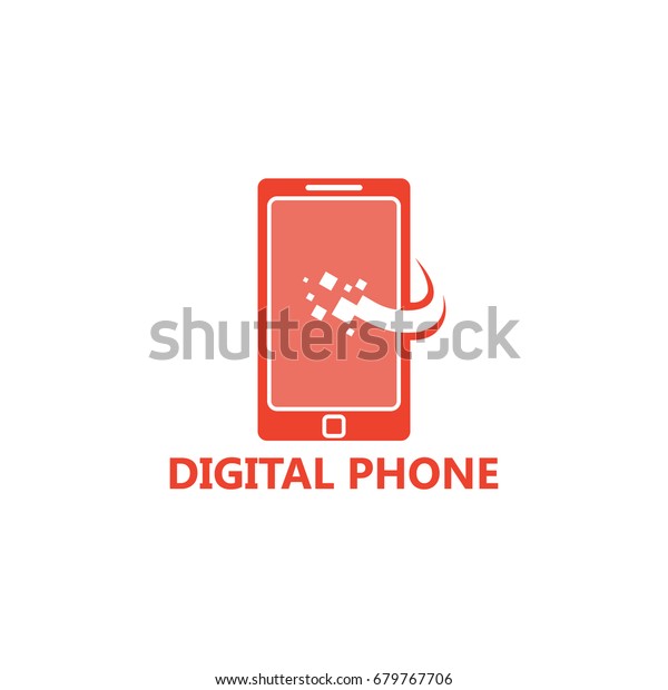 Digital Phone Logo Template Design Stock Vector (Royalty Free ...