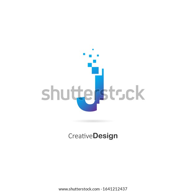 Digital Pixel Lnitial Letter J Logo Stock Vector (Royalty Free ...