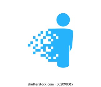 Digital Pixel People Logo Design Template Stock Vector (Royalty Free ...
