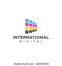 Digital Pixel Print Logo Icon Vector: เวกเตอร์สต็อก (ปลอดค่าลิขสิทธิ์ ...