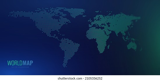 Digital Pixel World Map Futuristic Scifi Stock Vector (Royalty Free ...