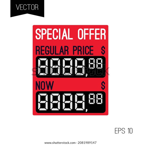 Digital Price Tag Vector Template Shop Stock Vector (Royalty Free ...
