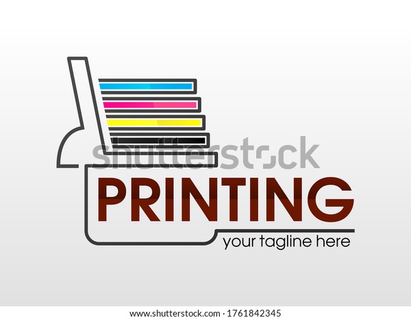 Digital Print Logo Design Template Typography Stock Vector (Royalty ...