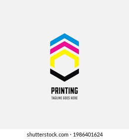 Digital Print Printing Logo Design Template Stock Vector (Royalty Free ...
