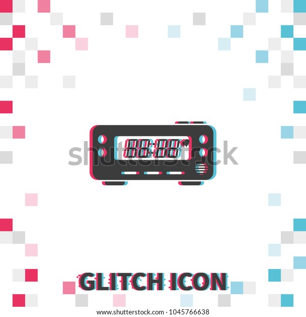 Digital Radio Clock Glitch Effect Vector Stock Vector (Royalty Free ...