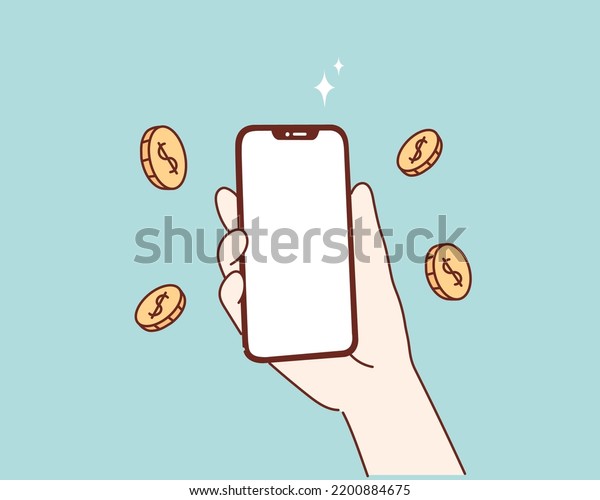 Digital Saving Money Online Blank Space Stock Vector (Royalty Free ...