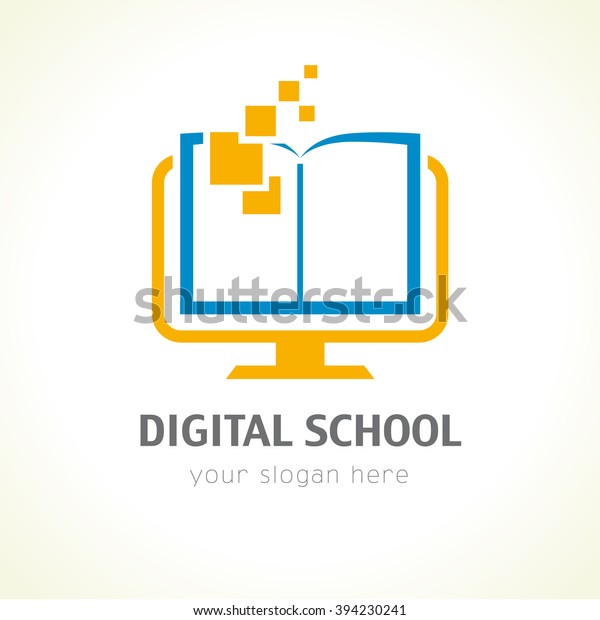 Digital School Logo Idea Online Educational Stock Vector (Royalty Free ...