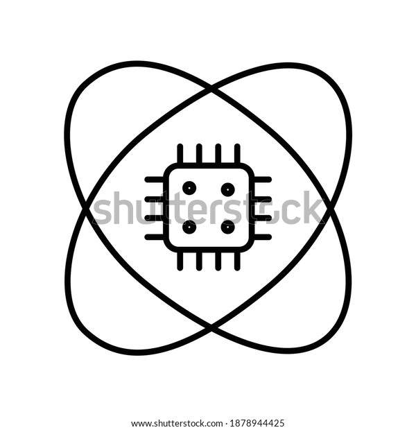 Digital Science Chip Line Icon Stock Vector (Royalty Free) 1878944425 ...