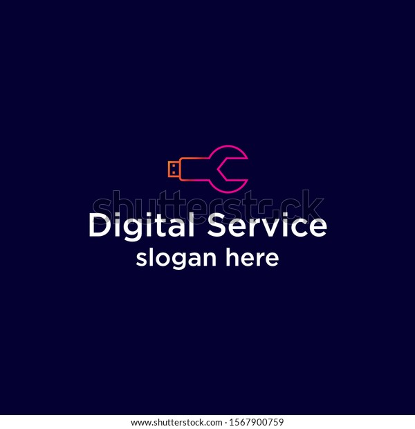 Digital Service Logo Designs Concept Vector Stock Vector (Royalty Free ...