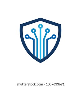 Digital Shield Logo Icon Design Stock Vector (Royalty Free) 1057633691 ...