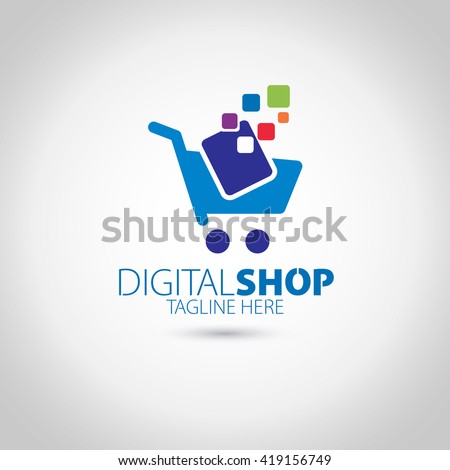 Digital Shop Logo Stock Vector (Royalty Free) 419156749 - Shutterstock