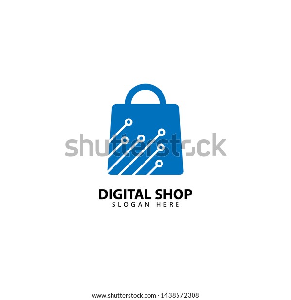 Vektor Stok Digital Shop Logo Design Icon (Tanpa Royalti) 1438572308 ...