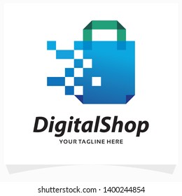 Digital Shop Logo Design Template Stock Vector (Royalty Free ...