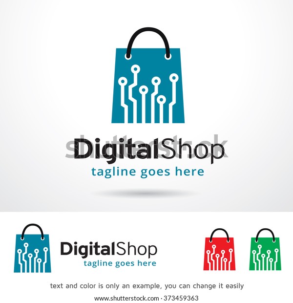 Digital Shop Logo Design Template Stock Vector (Royalty Free) 373459363