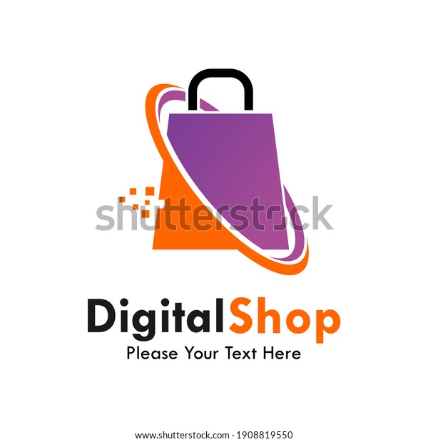 Digital Shop Logo Template Illustration Stock Vector (Royalty Free ...