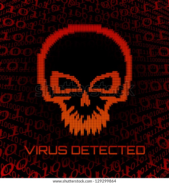 Digital Skull Virus On Black Background Stock Vector (Royalty Free ...